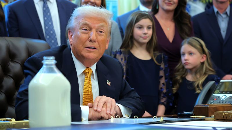 Trump signs bill to allow whole milk in US school lunches for first ...