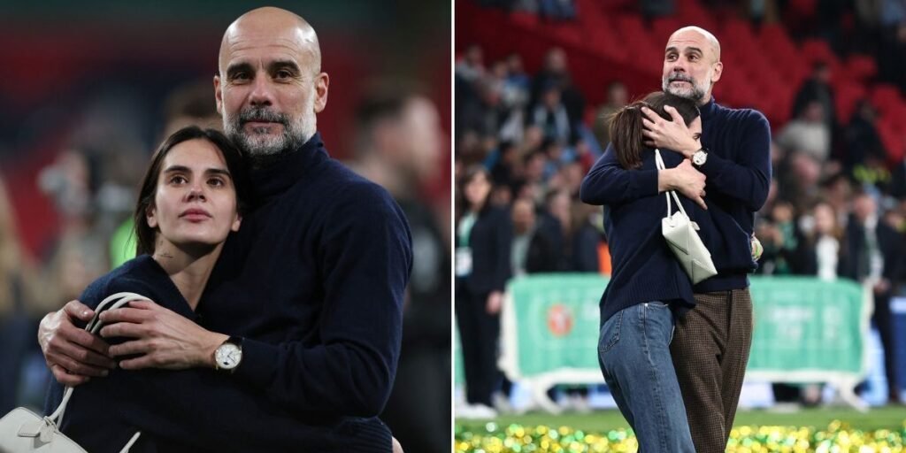 Pep Guardiola shares heartfelt moment with daughter after Carabao Cup ...