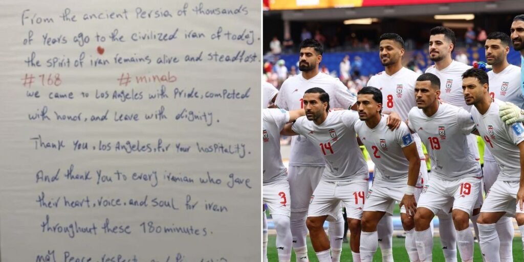 Iran’s football team honours victims of US airstrike with tribute note ...